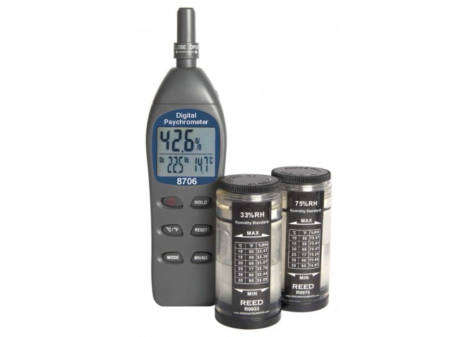REED 8706-KIT Psychrometer with Humidity Calibration Standards