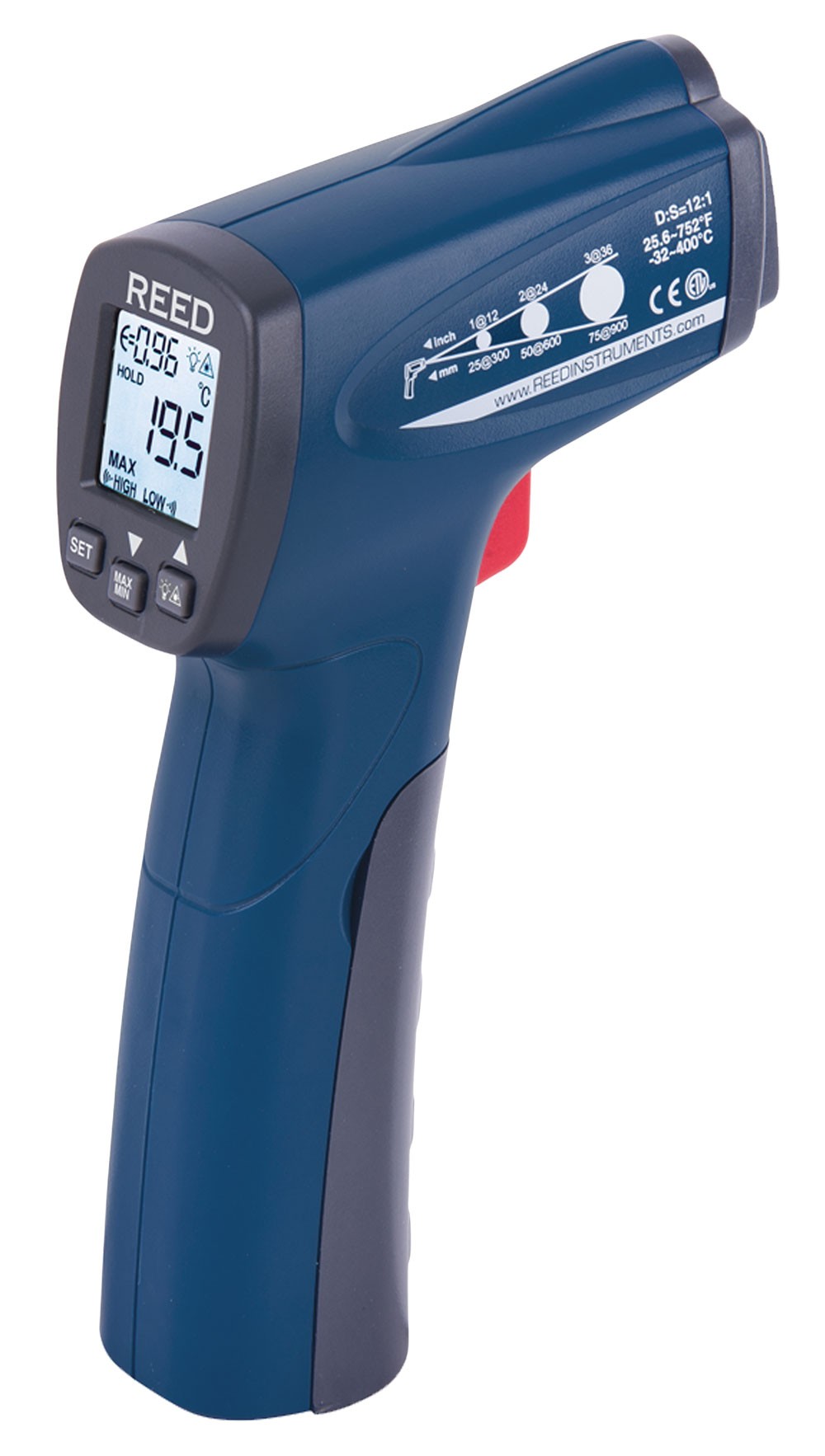 REED R2300 Infrared Thermometer, 12:1, 752°F (400°C)