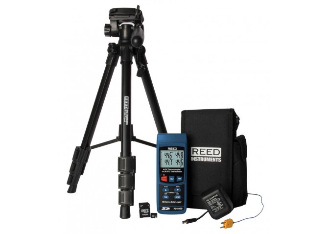 REED R2450SD-KIT2 Data Logging Thermometer with Tripod, SD Card and ...