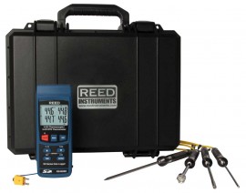 REED R2450SD-KIT4 Data Logging Thermometer with 4 Type-K Thermocouple ...