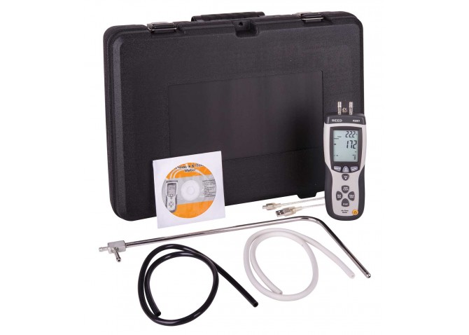 REED R3001 Pitot Tube Anemometer / Differential Manometer with Air Volume