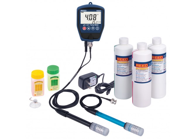 REED R3525-KIT3 pH/mV Meter with ORP Electrode, pH/Conductivity ...