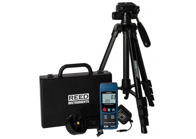 REED R4000SD-KIT2 Data Logging Vane Thermo-Anemometer with Tripod, SD ...
