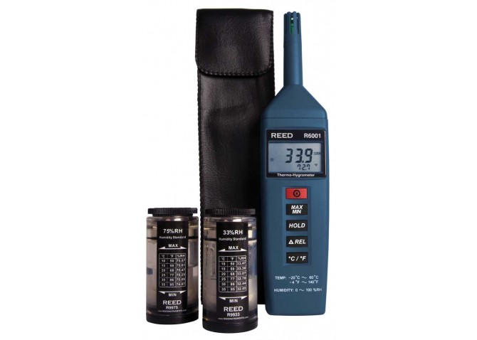 REED R6001-KIT Thermo-Hygrometer with Humidity Calibration Standards
