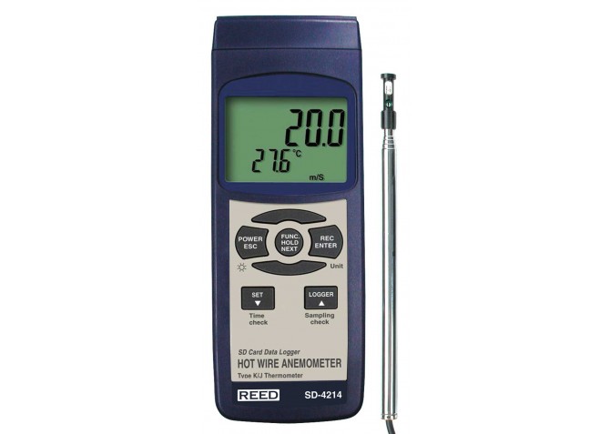 REED SD-4214 Data Logging Hot Wire Thermo-Anemometer